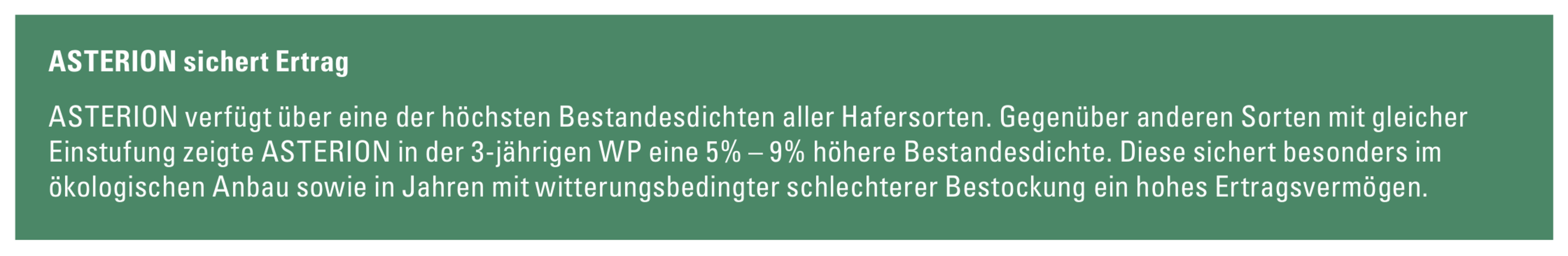 Asterion | Hauptsaaten